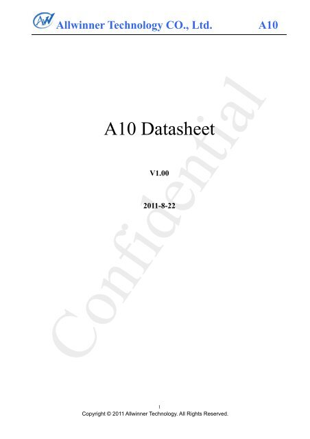 A10 Datasheet