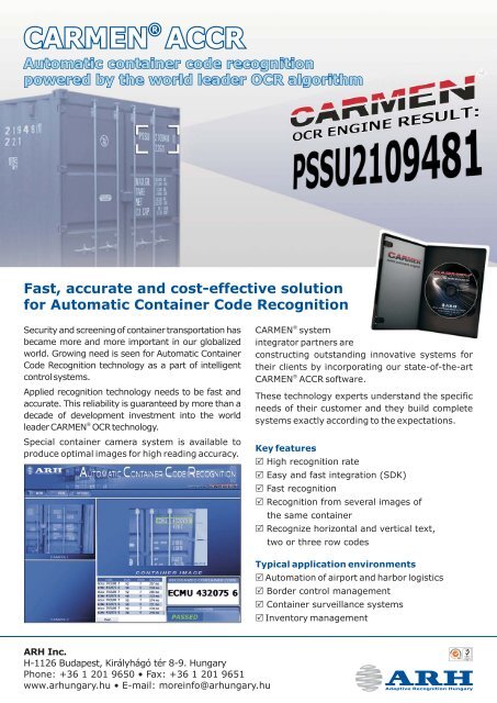 CARMEN ACCR - Adaptive Recognition Hungary