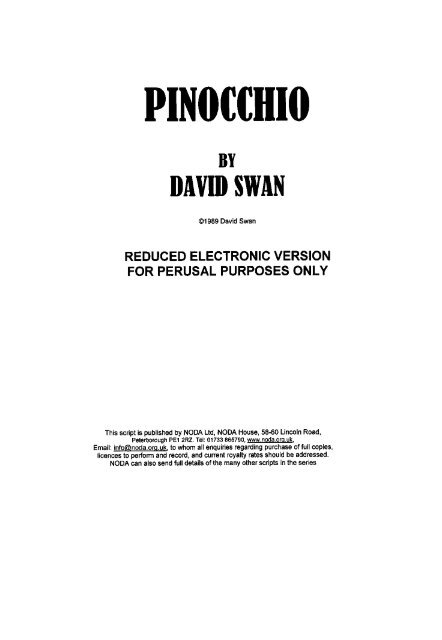 Pinocchio by David Swan - National Operatic and Dramatic ...