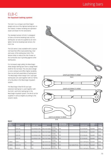 Lashing bars K-series for