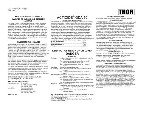 ACTICIDE GDA 50 - KellySolutions.com