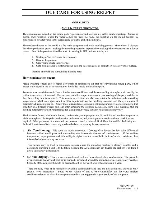 DUE CARE FOR USING RELPET