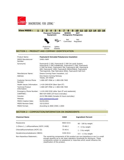 MSDS Format : ANSI PDF Copy Print Email View ... - WEBtech Canada