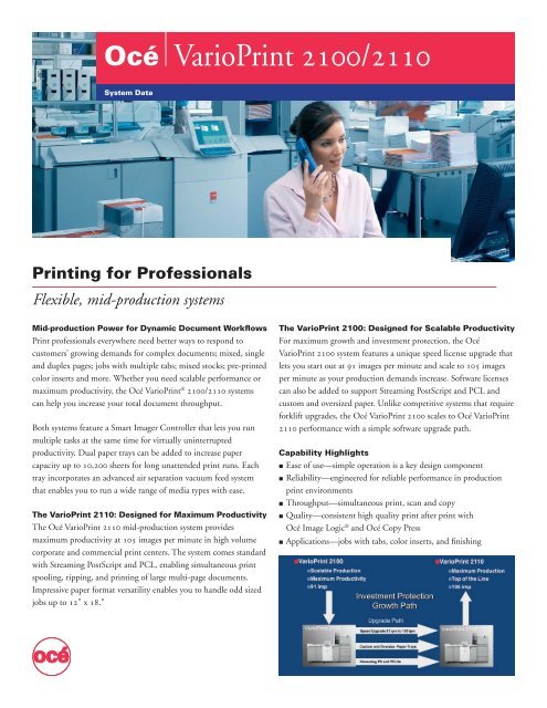 Océ VarioPrint 2100/2110 - Océ | Printing for Professionals
