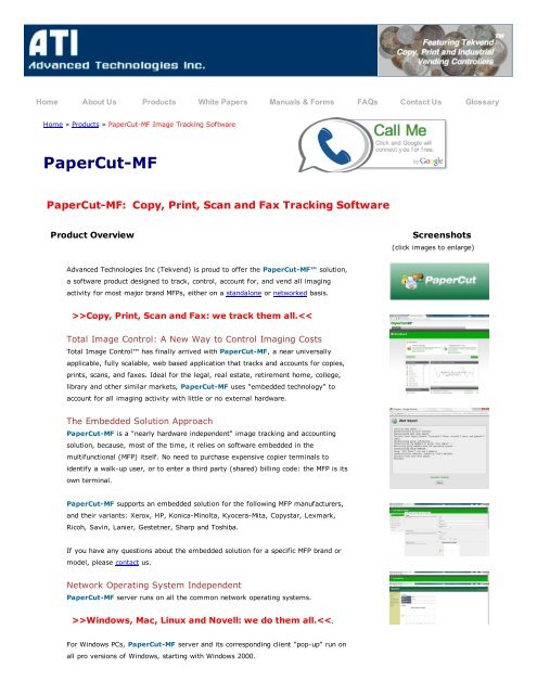 PaperCut-MF - Advanced Technologies