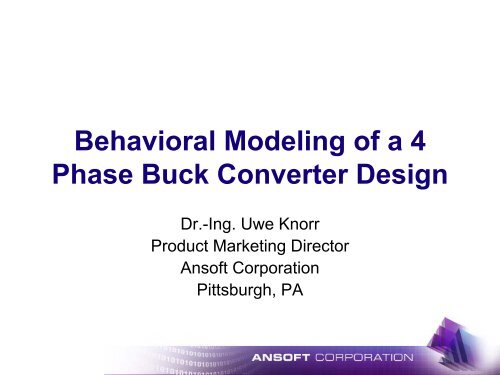 Presentation - Behavioral Modeling of a 4 Phase Buck Converter ...