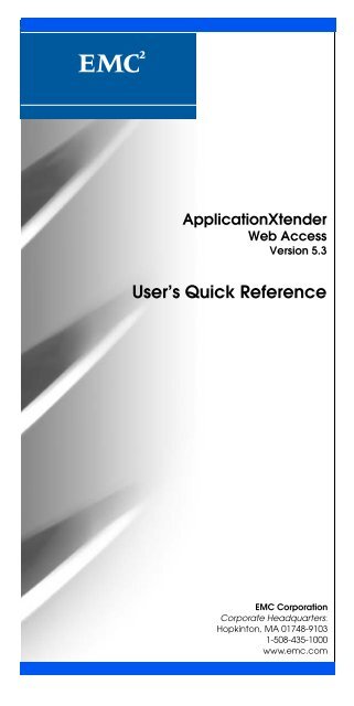ApplicationXtender Web Access User's Quick Reference