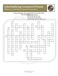 Cyberbullying Word Scramble - Cyberbullying Research Center