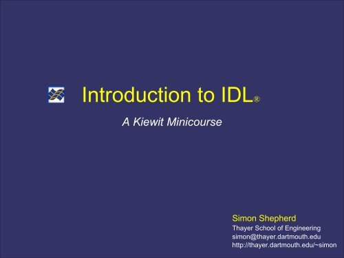 Introduction to IDL®