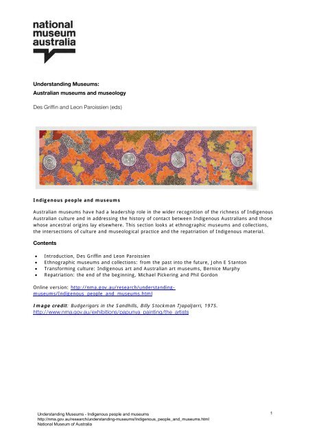 Understanding Museums - Indigenous people and museums