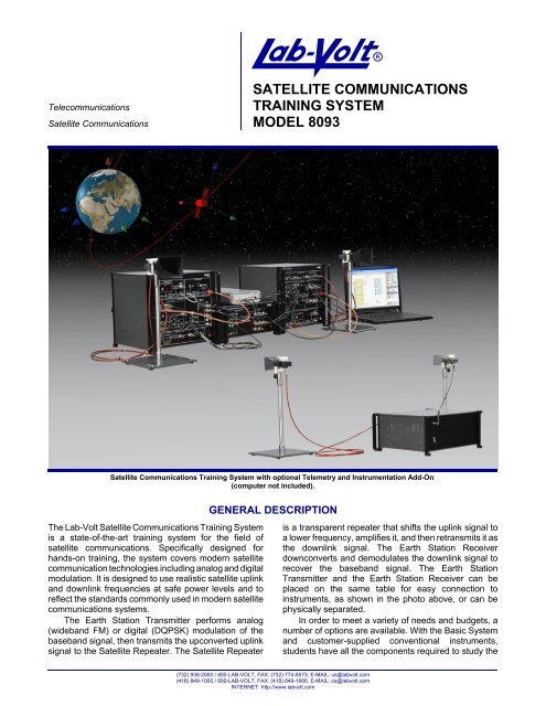 Satellite Communications Training System, Model 8093 - Lab Volt