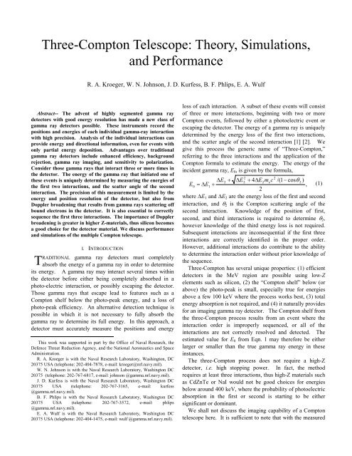 Three-Compton Telescope: Theory, Simulations, and Performance