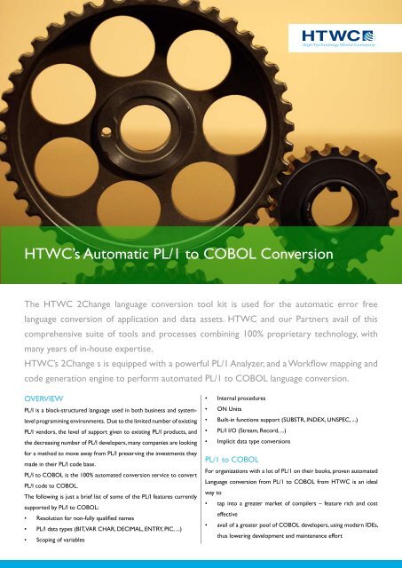 HWTC Automatic PL/I to COBOL Conversion