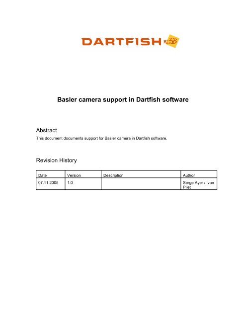 Basler camera support in Dartfish software