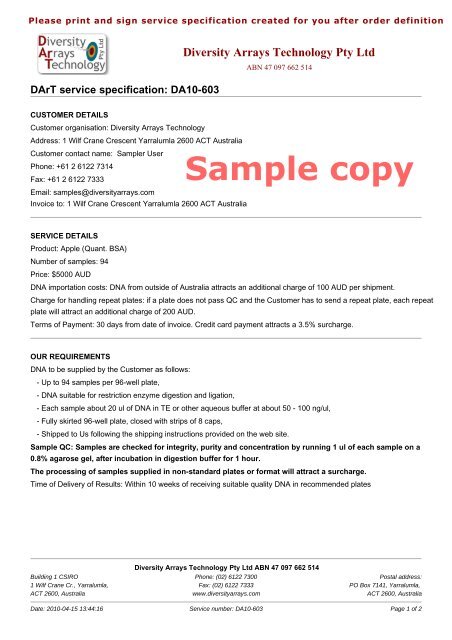 Diversity Arrays Technology