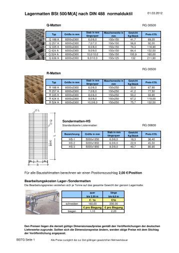 Gewinderohre EN 10255-M Geschweißte "Geländerrohre" DIN 2458 ...