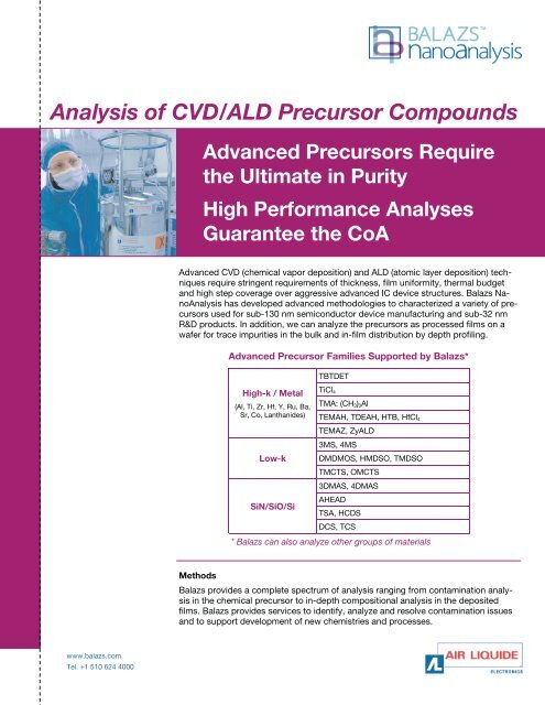 APP0350 Analysis of CVD ALD Precursor Compounds - Balazs ...