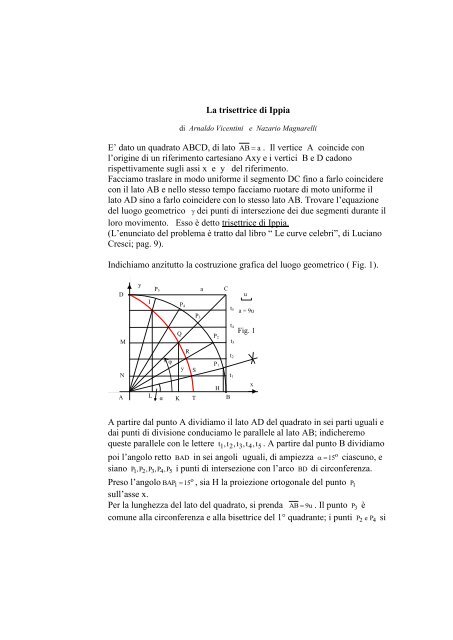 Vicentini e Magnarelli, La trisettrice di Ippia - Matematica