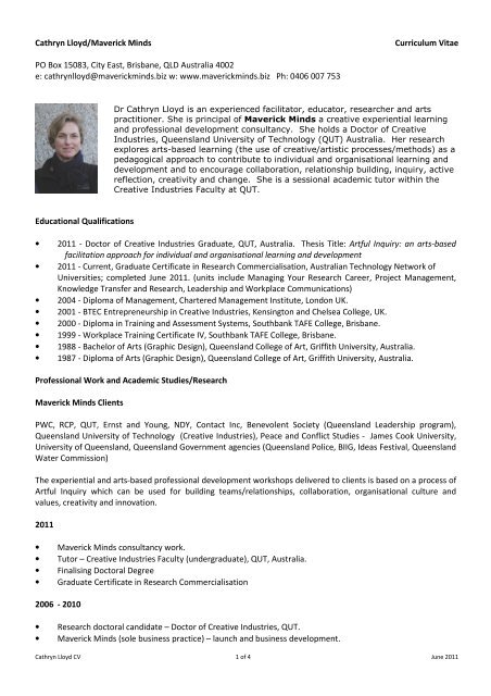 Cathryn Lloyd CV - Maverick Minds