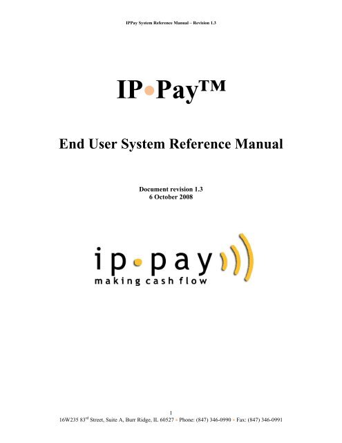 IPPay Reference Manual