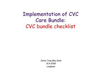 Implementation of Central Line Bundle in Critical Care - Tennessee ...