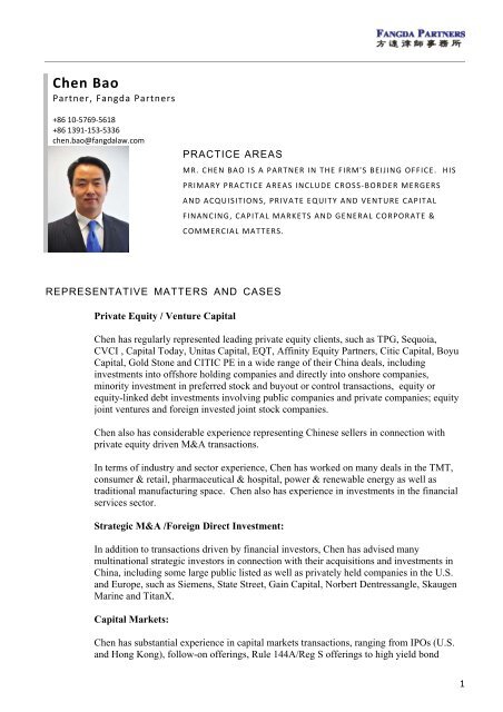 Chen Bao - Fangda Partners