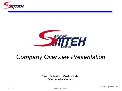 Simtek Engineering Overview - Easytronic