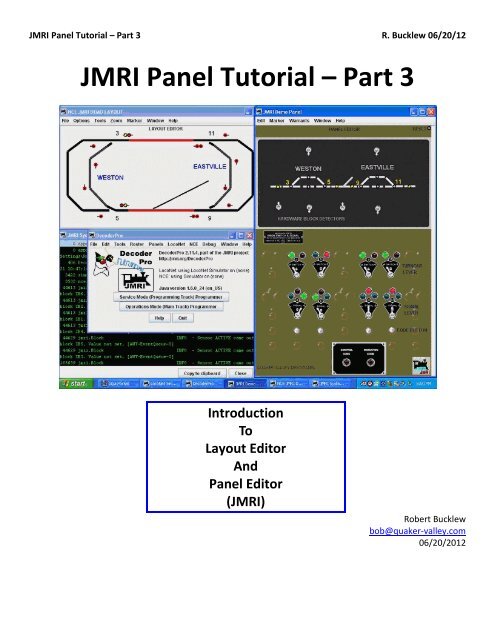 JMRI Panel Tutorial - Quaker Valley