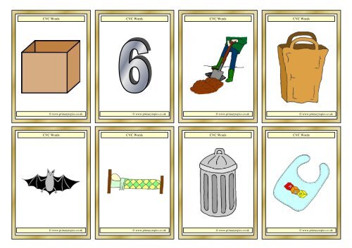 56 CVC Picture Cards - Galactic Phonics