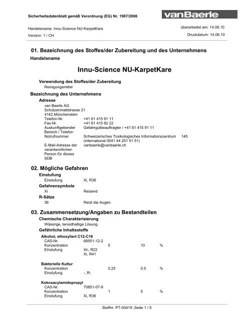 Innu-Science NU-KarpetKare - vanbaerle.com