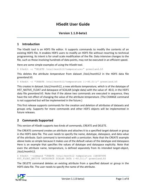 H5Edit User Guide - The HDF Group