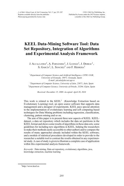 KEEL Data-Mining Software Tool: Data Set Repository ... - SCI2S