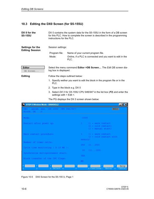 Editing DB Screens 10.3 E