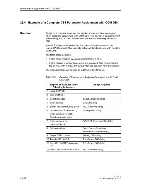 Parameter Assignment with