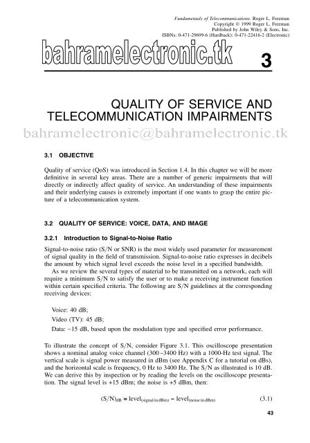 QUALITY OF SERVICE AND TELECOMMUNICATION IMPAIRMENTS