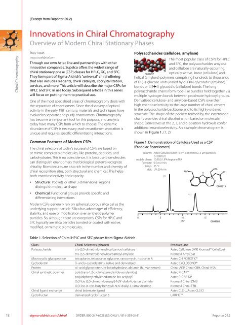 Innovations in Chiral Chromatography: Overview of ... - Sigma-Aldrich