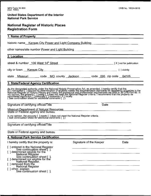 National Register of Historic Places Registration Form - Missouri ...