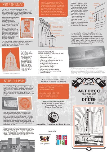 ART DECO PERTH WhAT IS ART DECO? - Heritage Perth