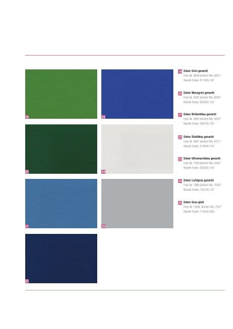 Dekor Grau glatt Farb-Nr. 1059L ähnlich RAL 7001* Renolit-Farbe ...