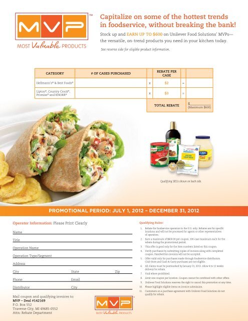 Most Valuable Products - Performance Foodservice