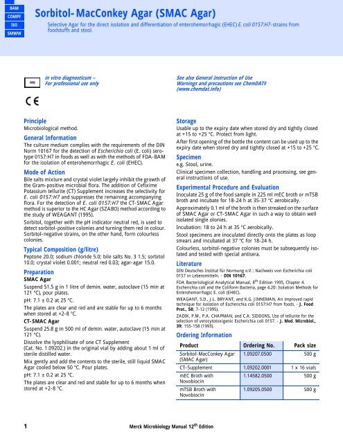 Sorbitol-MacConkey Agar (SMAC Agar)
