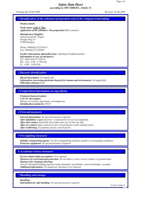 Safety Data Sheet - Laboratorium Dr. Deppe