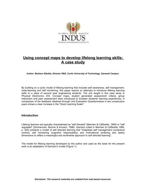 Using concept maps to develop lifelong learning skills: A ... - ITARI