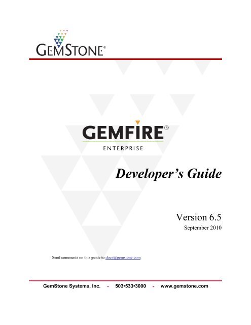 Developer's Guide - GemStone Systems