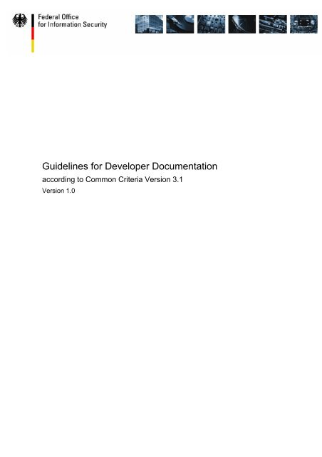 Guidelines For Developer Documentation Common Criteria 8535