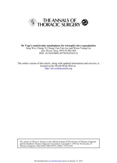 De Vega's semicircular annuloplasty for tricuspid valve regurgitation