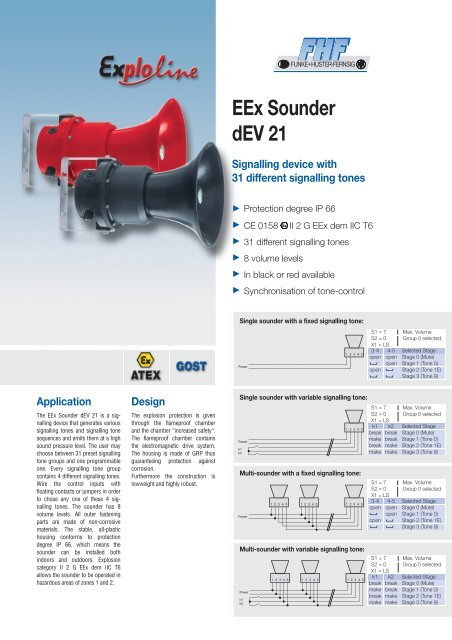 dEV21 ATEX Zone 1 Varioton Electronic Sounder - FHF Safety ...