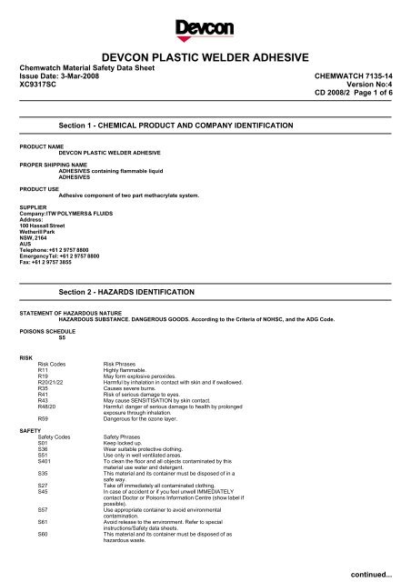 DEVCON PLASTIC WELDER ACT