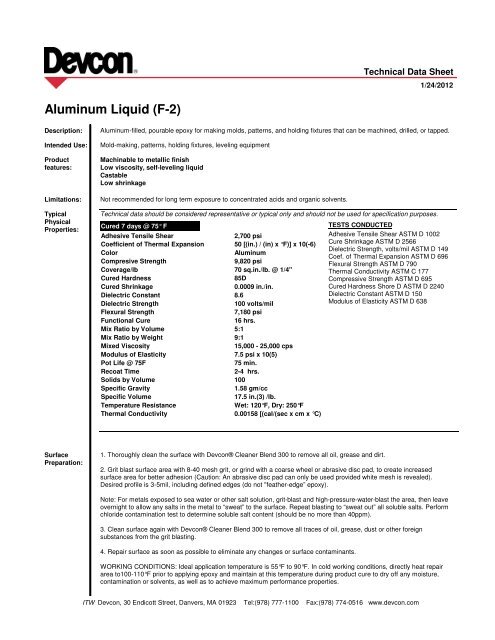 Aluminum Liquid (F-2) - Devcon