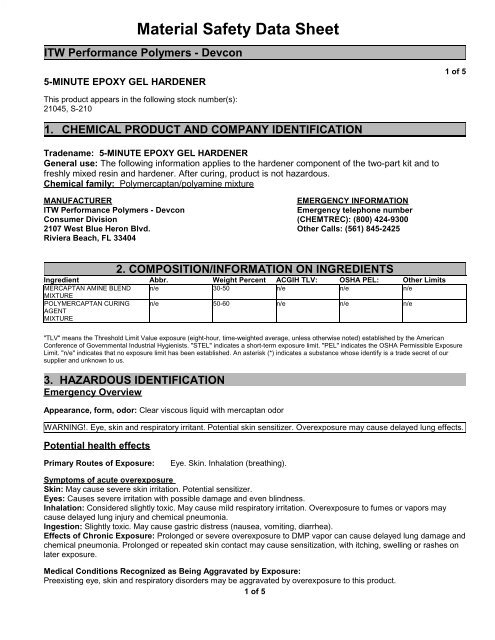 Material Safety Data Sheet MSDS material-safety-data-sheet-msds